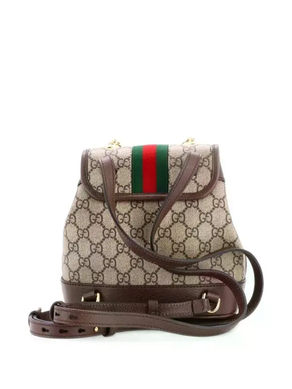 Gucci Ophidia Flap Gg Coated Canvas Mini Backpack - Brown