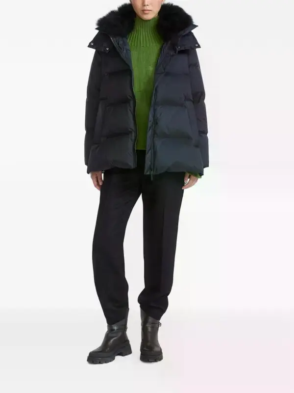 YVES SALOMON A-line Quilted Shearling-trimmed Jacket