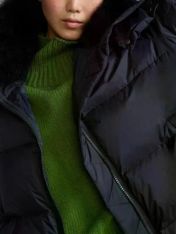YVES SALOMON A-line Quilted Shearling-trimmed Jacket