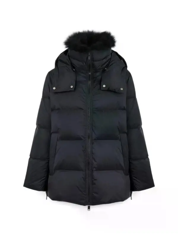 YVES SALOMON A-line Quilted Shearling-trimmed Jacket