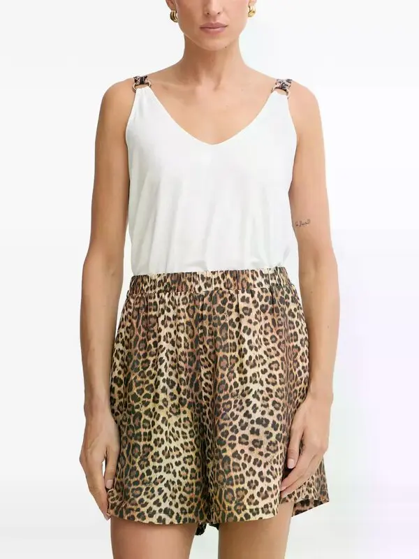 Liu Jo Top With Animal-print Bows - White
