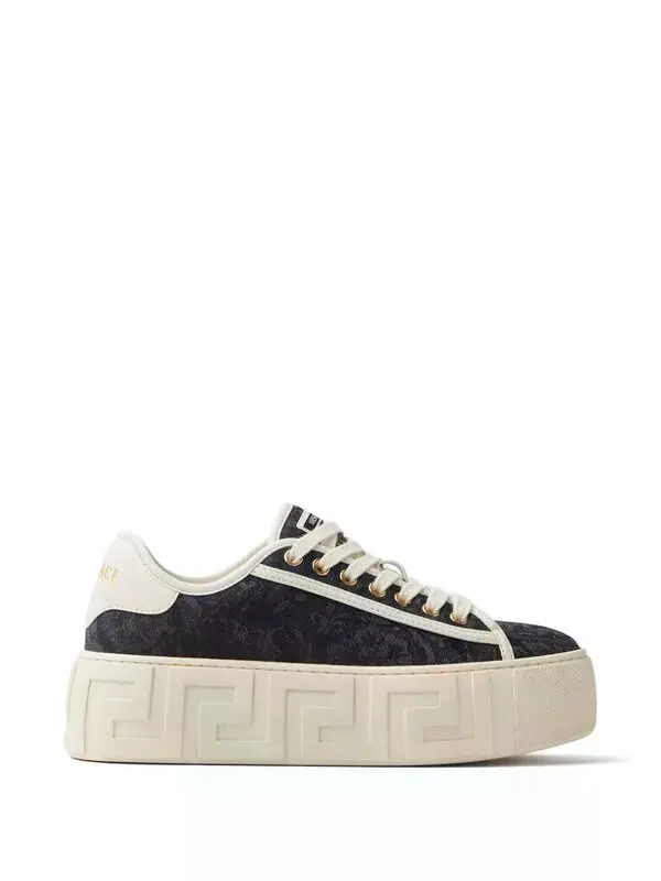 Versace Greca Jacquard Canvas Platform Trainers