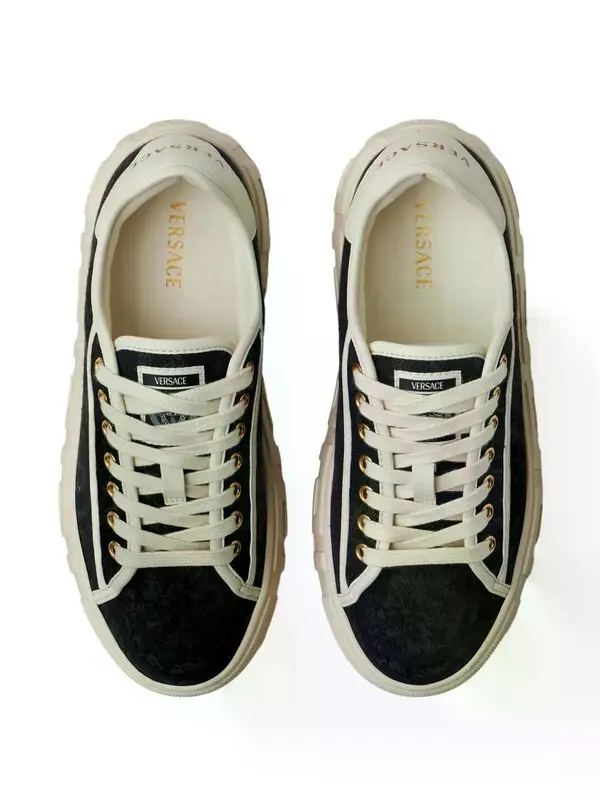 Versace Greca Jacquard Canvas Platform Trainers