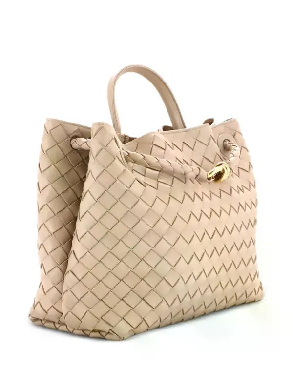 Bottega Veneta Intrecciato Nappa Medium Satchel Top Handle Bag - Neutrals