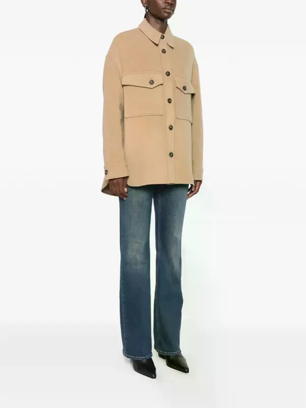 Closed Wool Button-up Shirt Jacket