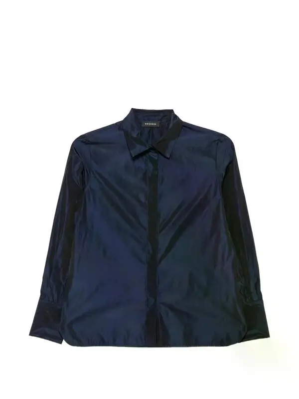 ROSSO 35 Iridescent-finish Long-sleeve Shirt