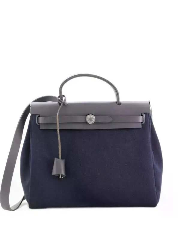 Hermès Herbag Zip Leather And Toile 31 Shoulder Bag