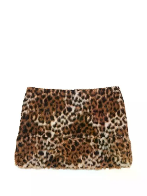 Marc Jacobs Faux-fur Leopard-print Skirt - Brown