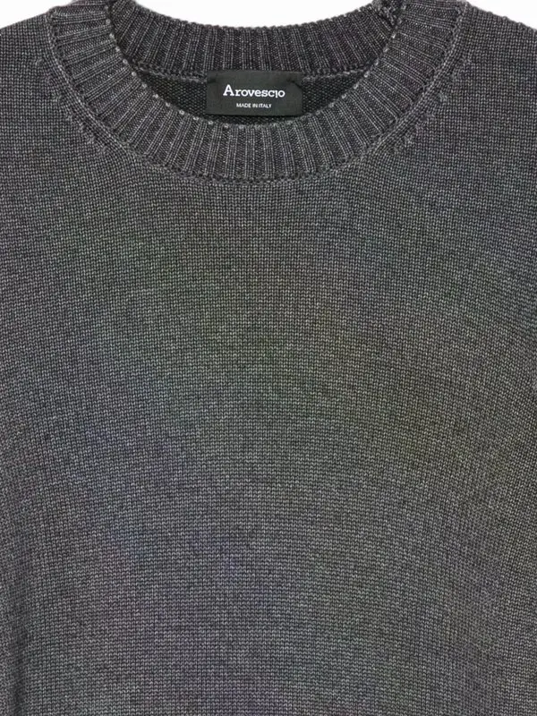 AROVESCIO Crew-neck Ribbed-trim Sweater