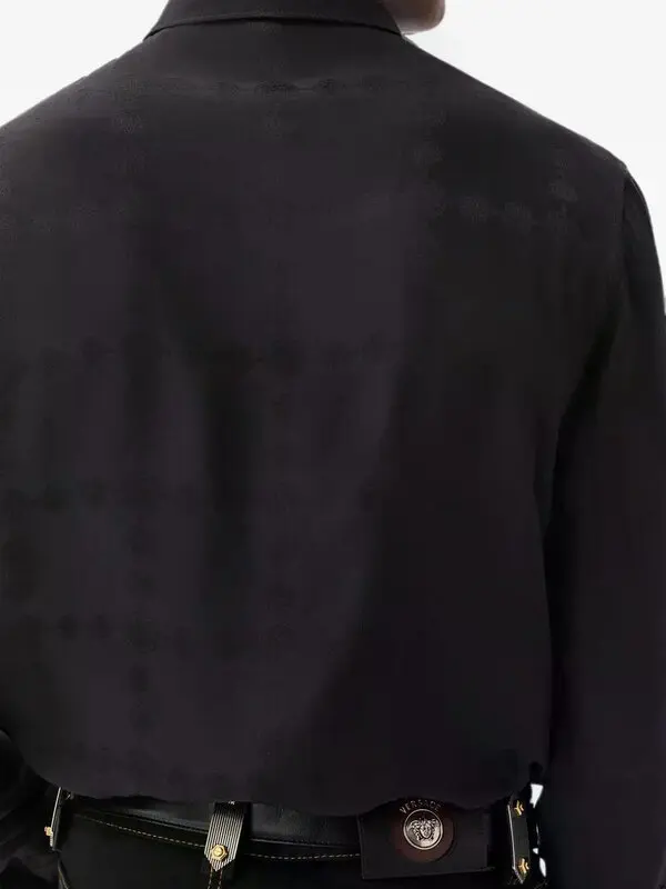Versace Jacquard Silk Crêpe Satin Silk Shirt
