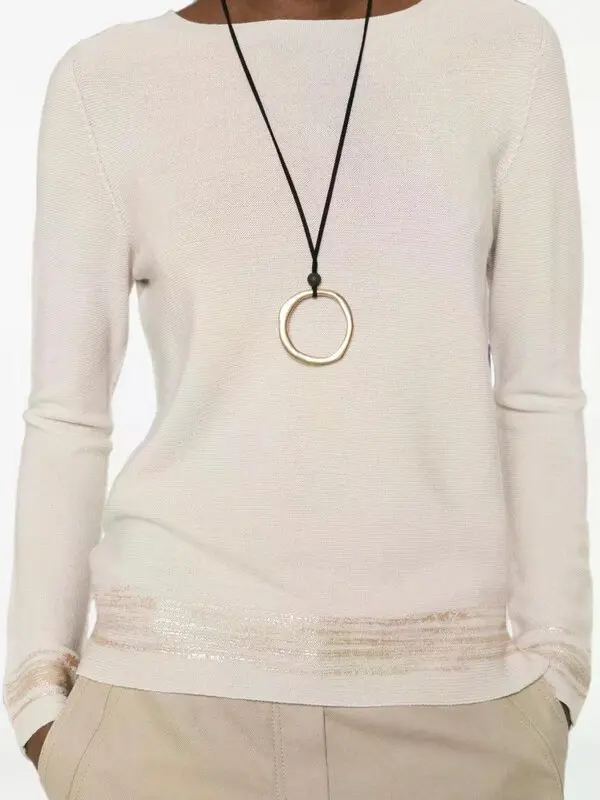AROVESCIO Glitter-trim Boat-neck Sweater