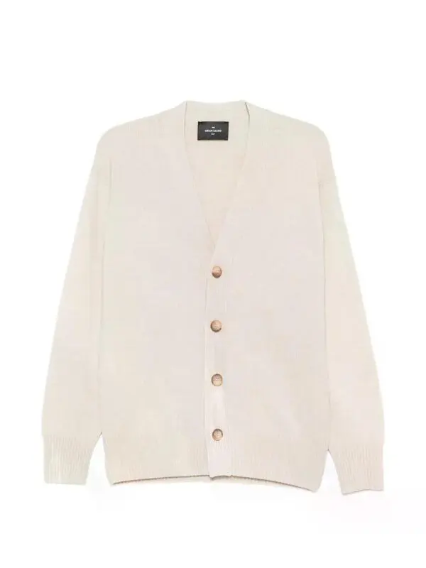 GRAN SASSO Button-up V-neck Cardigan - Neutrals