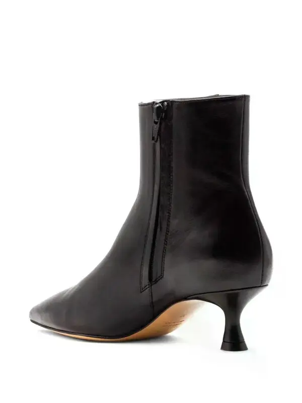 MARA BINI Leather Ankle Boots - Black