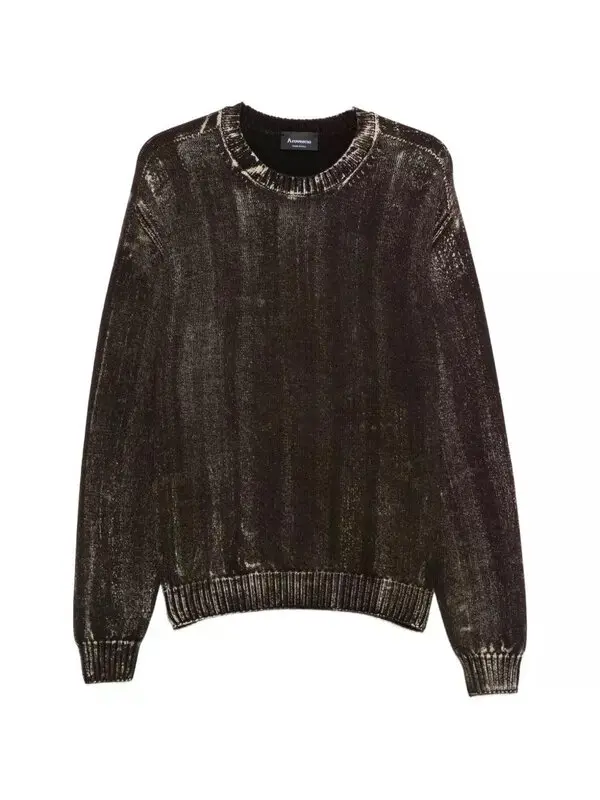AROVESCIO Faded-effect Ribbed-trim Knit