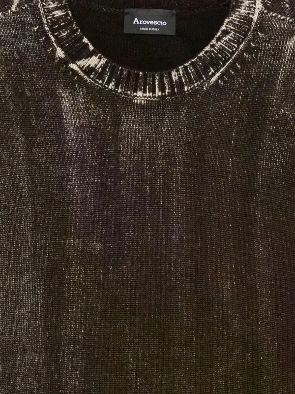 AROVESCIO Faded-effect Ribbed-trim Knit