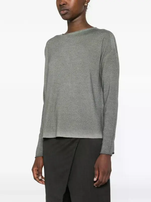 AROVESCIO Boat-neck Long-sleeve Sweater