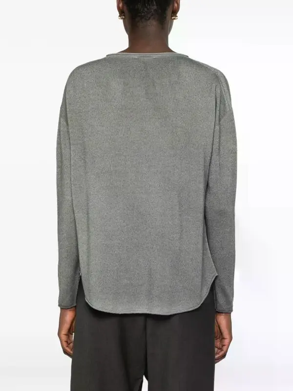AROVESCIO Boat-neck Long-sleeve Sweater
