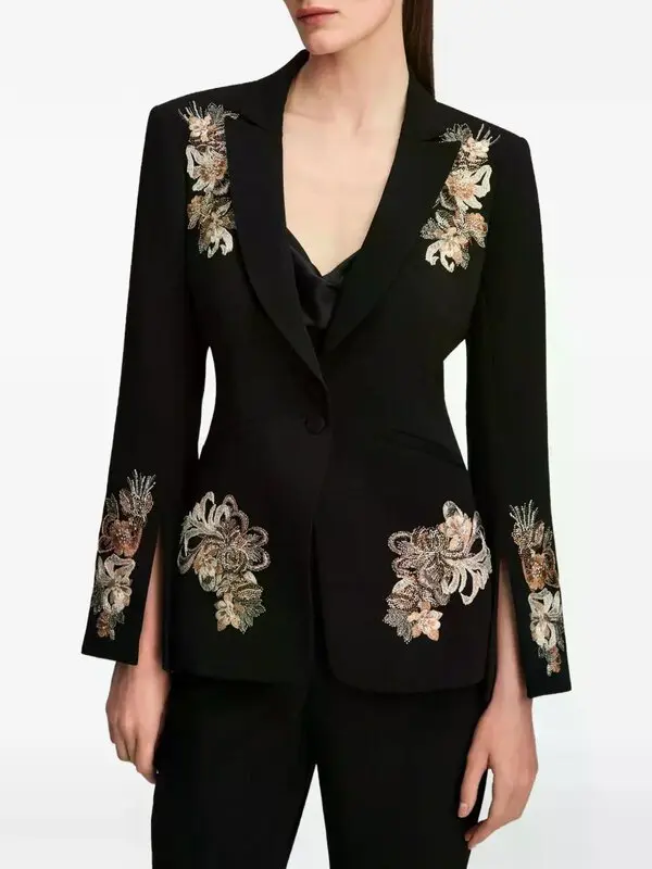 Cinq À Sept Floral-embroidered Blazer