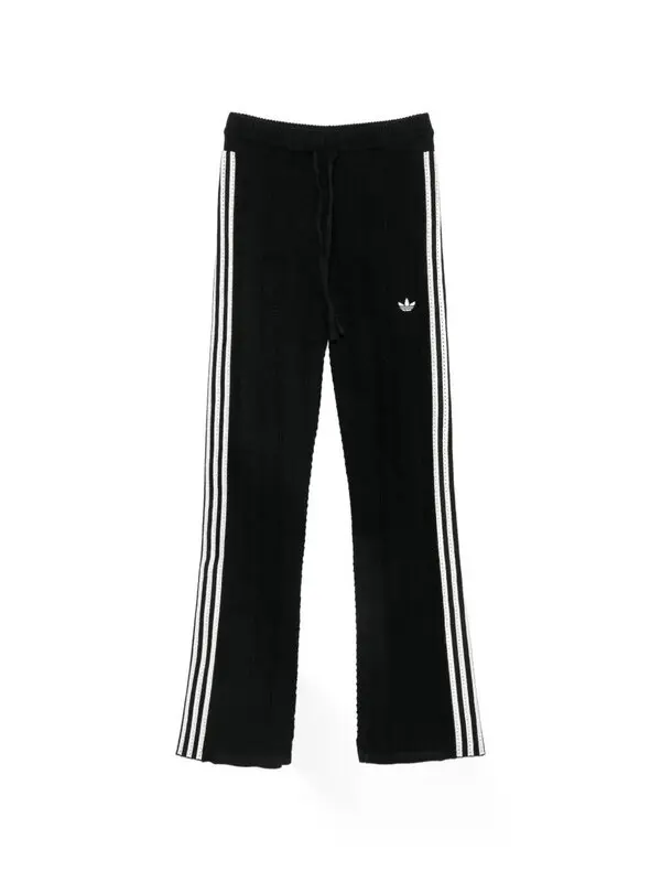 Adidas Cable-knit Side-stripe Track Pants - Black