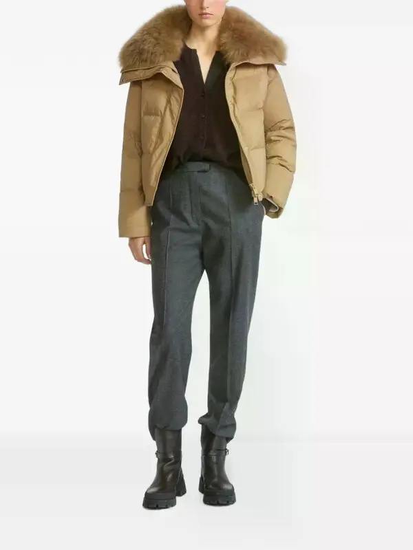 YVES SALOMON Lambswool-trim Down Jacket
