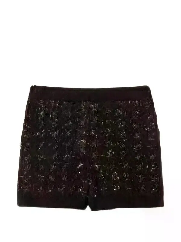 TWINSET Jacquard-knit Shorts With Houndstooth Pattern - Black