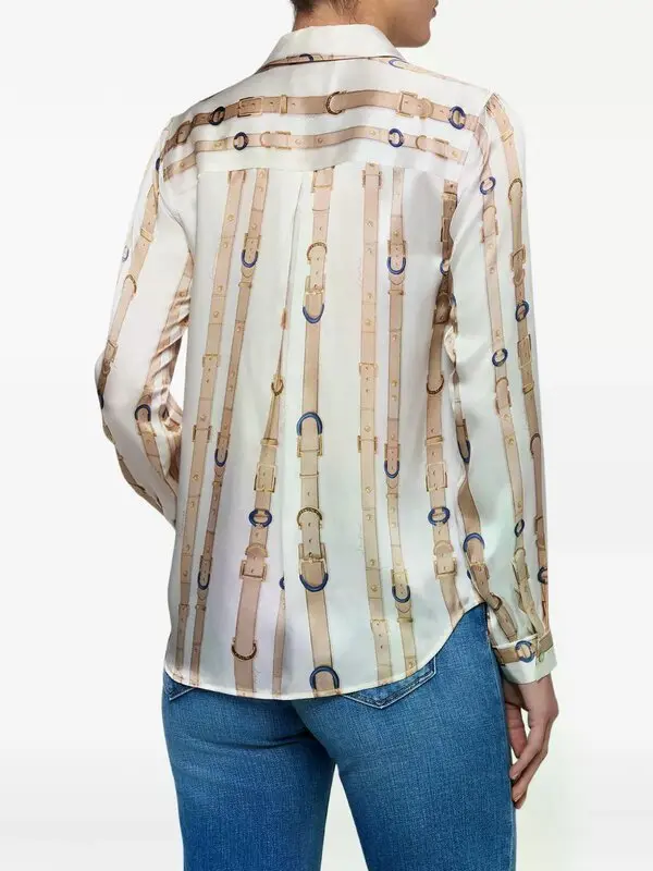 L'Agence Tyler Belt-print Blouse