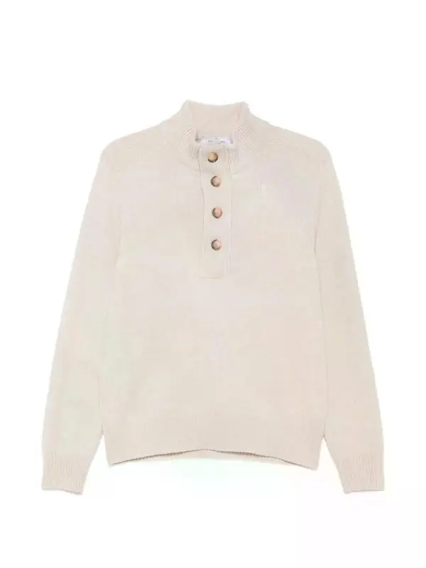 GRAN SASSO Button-up High-neck Sweater