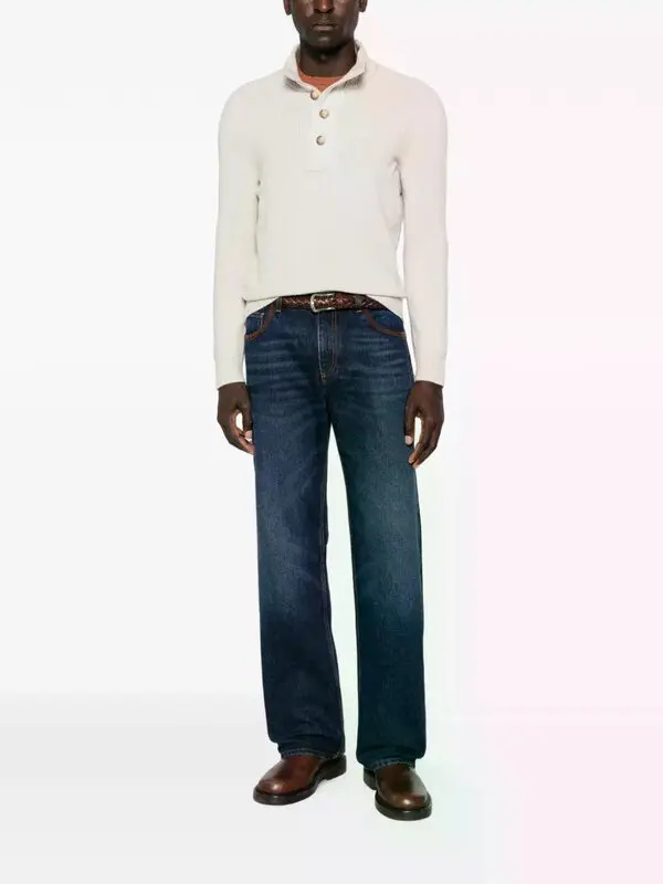GRAN SASSO Button-up High-neck Sweater