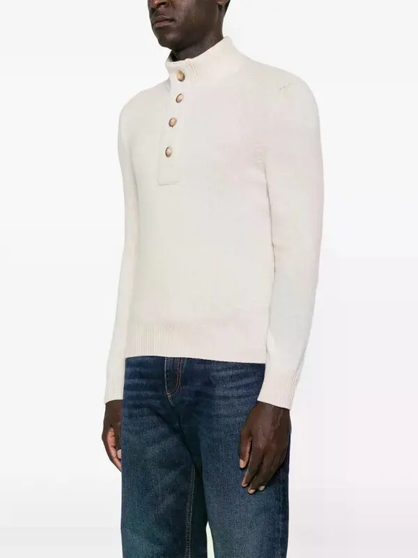 GRAN SASSO Button-up High-neck Sweater