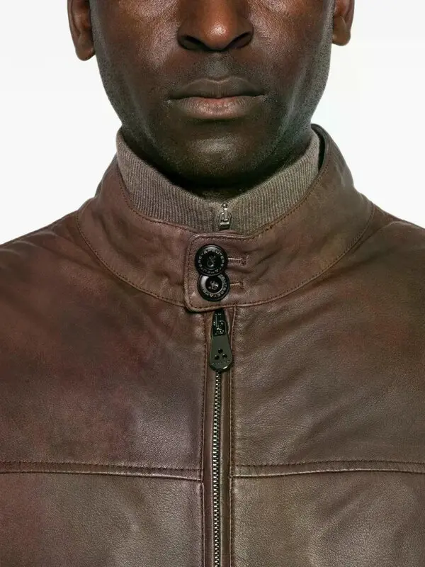Peuterey Fionia Zip-up Leather Jacket