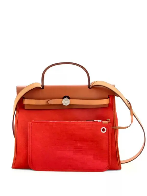 Hermès Herbag Zip Leather And Toile 31 Shoulder Bag