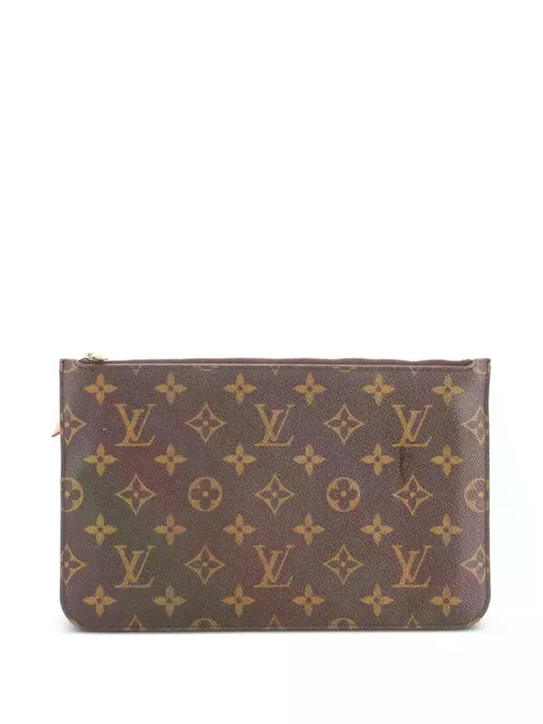 LOUIS VUITTON Neverfull Pochette Monogram Canvas Large Pouch - Brown