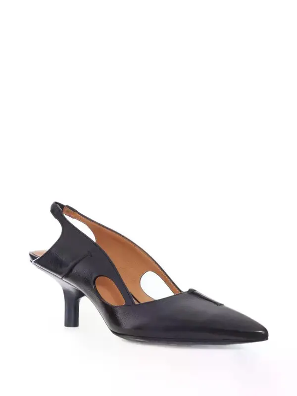 CAPASA MILANO Cut-out Leather Slingback Pumps