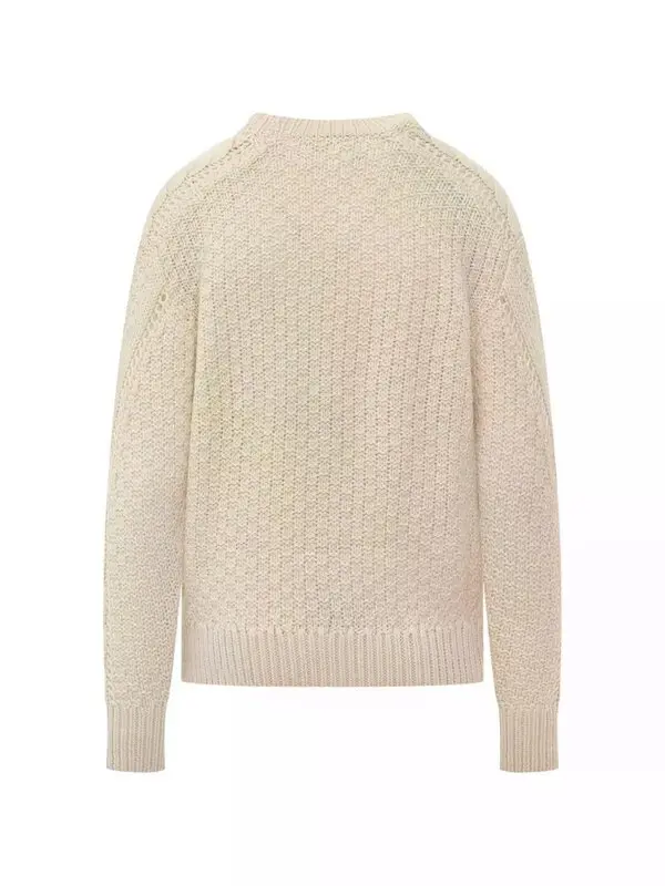 MARANT ETOILE Cable-knit Pointelle-trim Sweater