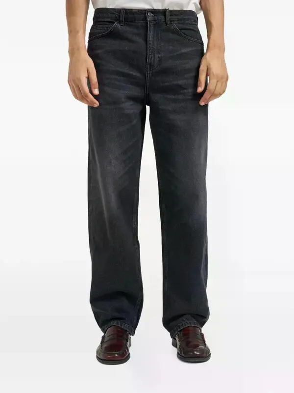 LES DEUX Washed-effect Straight-leg Jeans