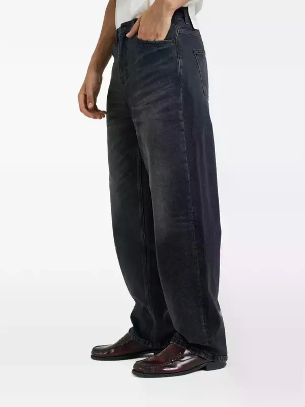 LES DEUX Washed-effect Straight-leg Jeans