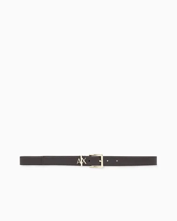 Armani Exchange Tongue Belt In Split Leather