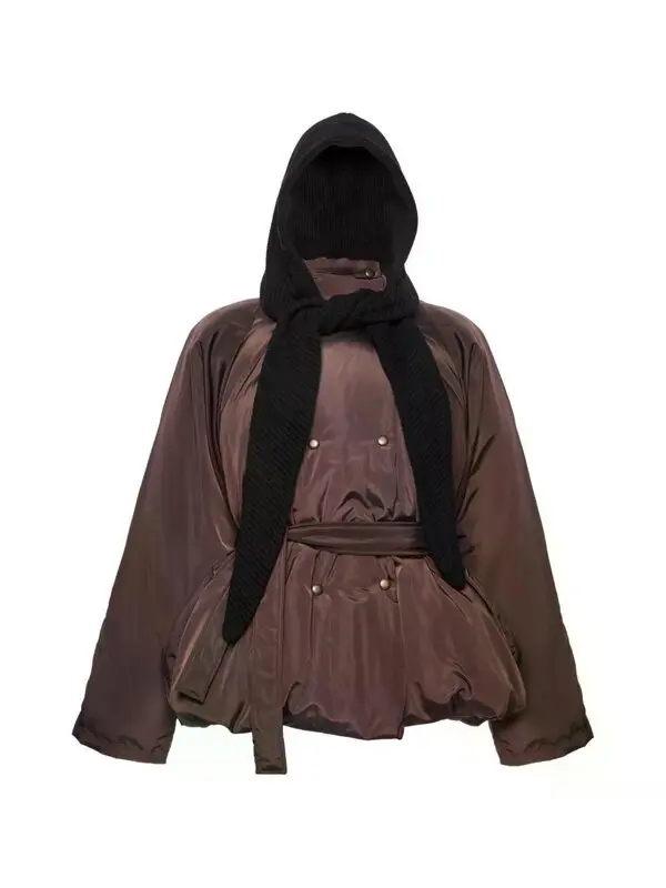 Magda Butrym Belted Hooded Bomber Jacket