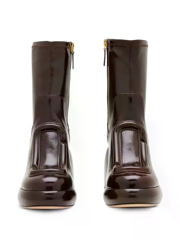 Marc Jacobs Pop J Marc Crinkle Leather Platform Ankle Boots