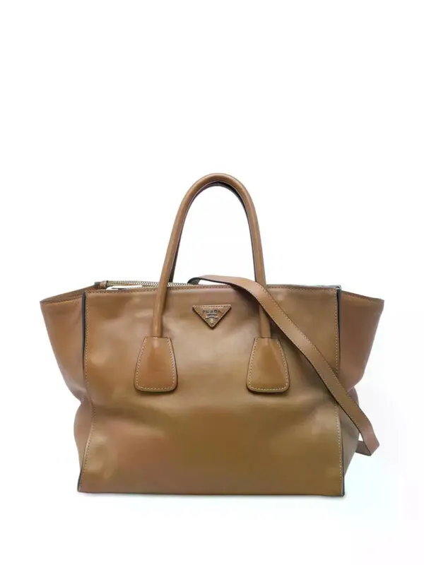 Prada Glace Calf Twin Pocket Double Handle Satchel