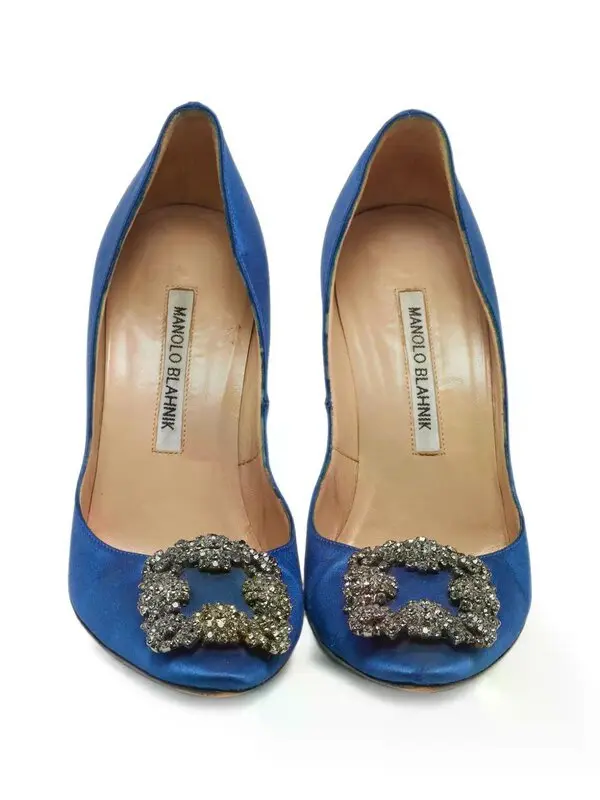 Manolo Blahnik Hangisi Buckle Heeled Pumps