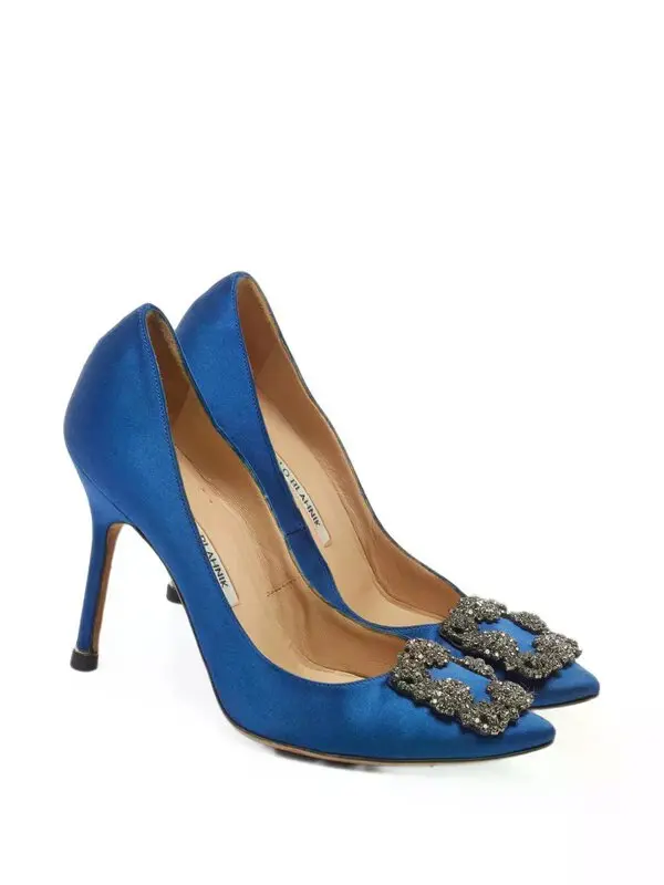 Manolo Blahnik Hangisi Buckle Heeled Pumps
