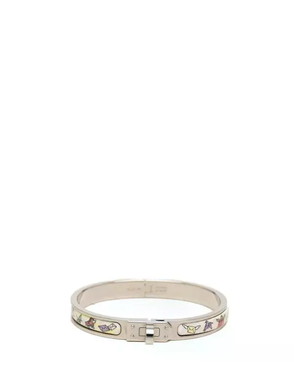 Hermès 2021-2024 Narrow Enamel Mini Clic Kelly Flagship Bracelet Costume Bracelet - Silver