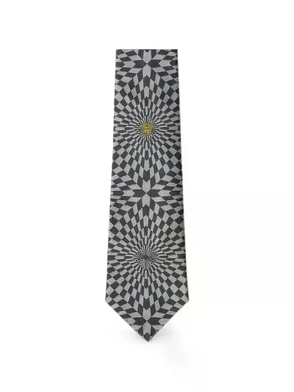 Versace Jacquard Silk Twill Tie - Grey