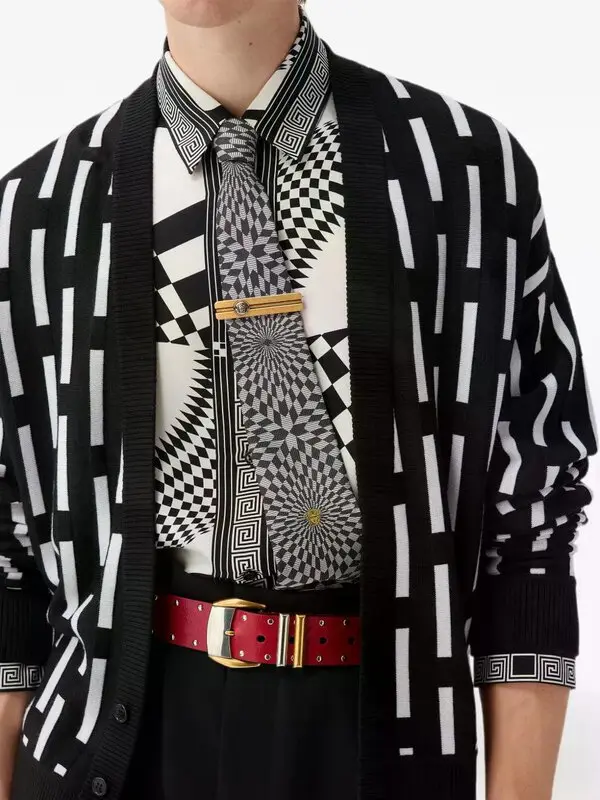 Versace Jacquard Silk Twill Tie - Grey