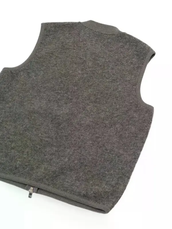 Universal Works Zip-up Ribbed-collar Waistcoat - Grey