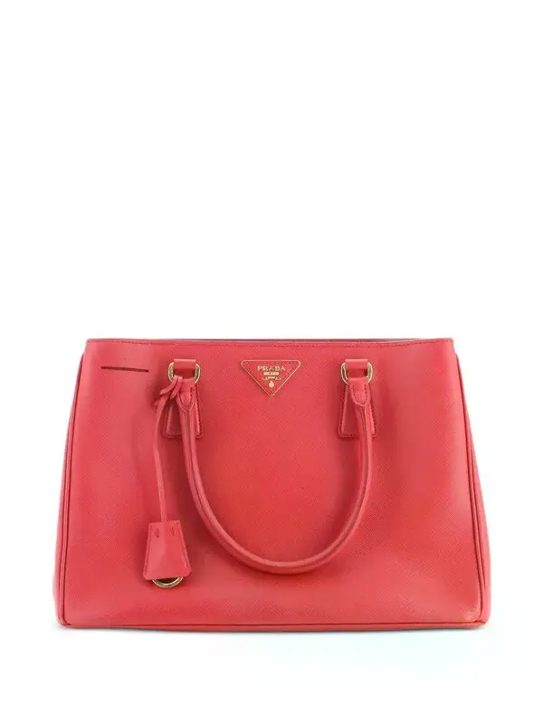 Prada Saffiano Leather Medium Tote Bag - Red