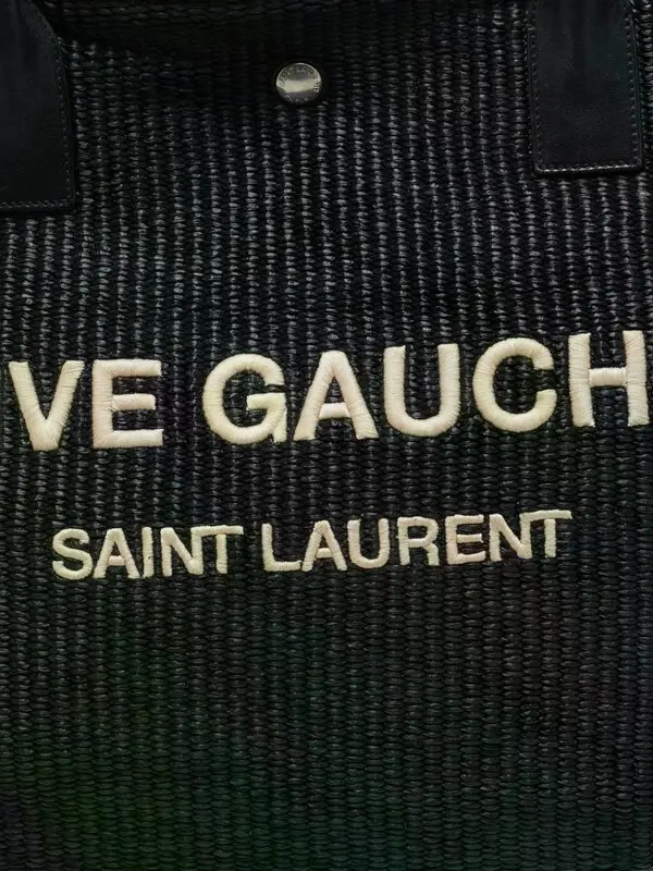 Saint Laurent 2022 Maxi Rive Gauche Raffia Tote Bag