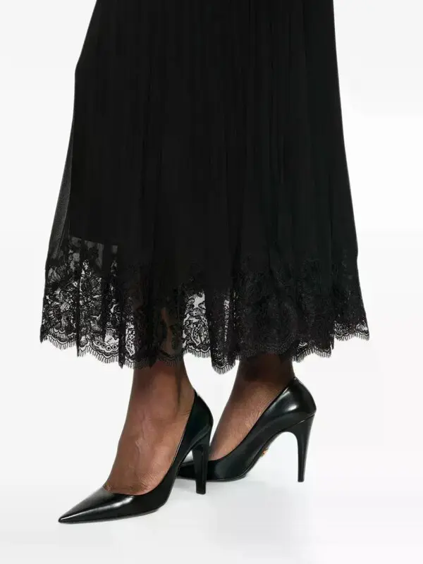 Zimmermann Pleated Lace-trim Midi Skirt