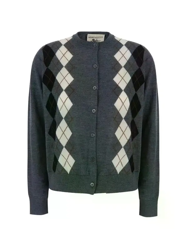 SEMICOUTURE Diana Argyle-pattern Virgin Wool Cardigan